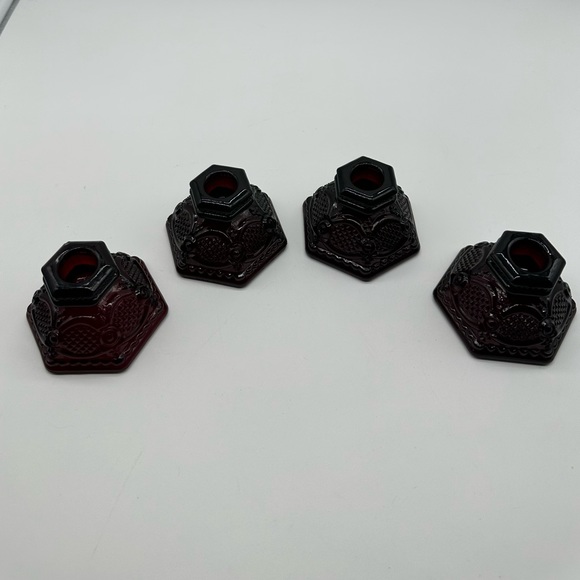 Avon | Dining | 4 Vintage Avon Cape Cod Ruby Red Single Light Short ...